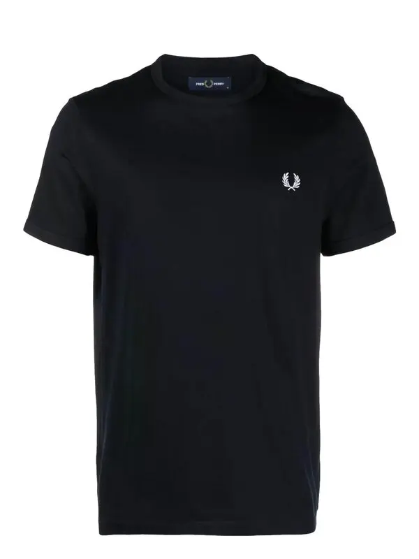 Fred Perry Logo-embroidered Cotton T-shirt - Blue