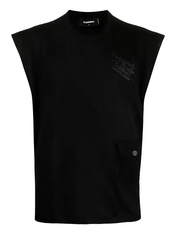 Dsquared2 Logo-print Fine-knit Vest - Black
