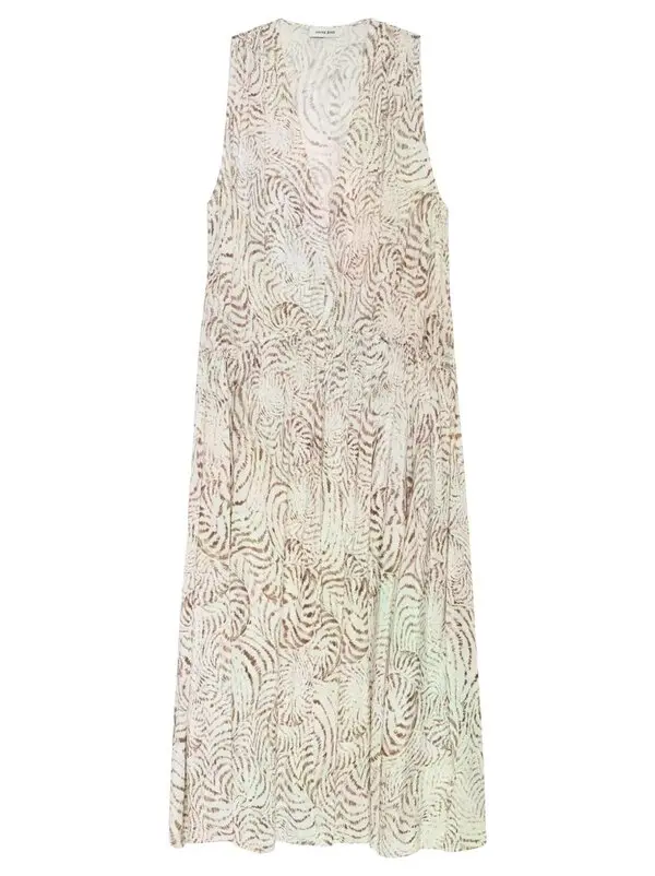 ANINE BING Mia Seashell-print Midi Dress - Neutrals