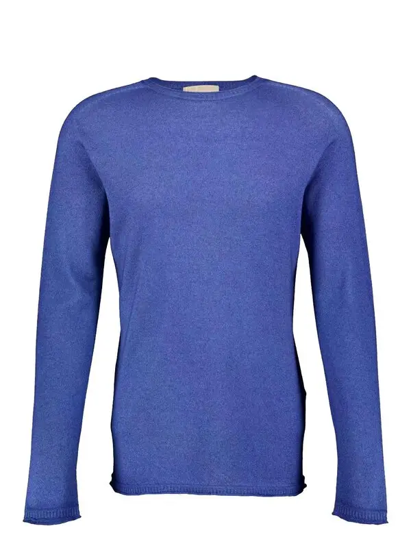 120% Lino Fine-knit Cashmere Jumper - Blue