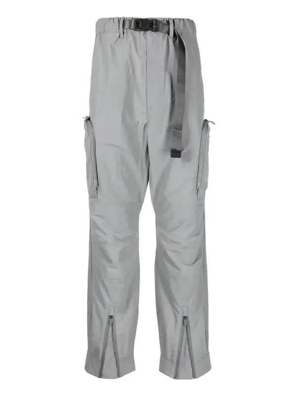 SPOONYARD Belted Tapered Cargo Trousers - Grey