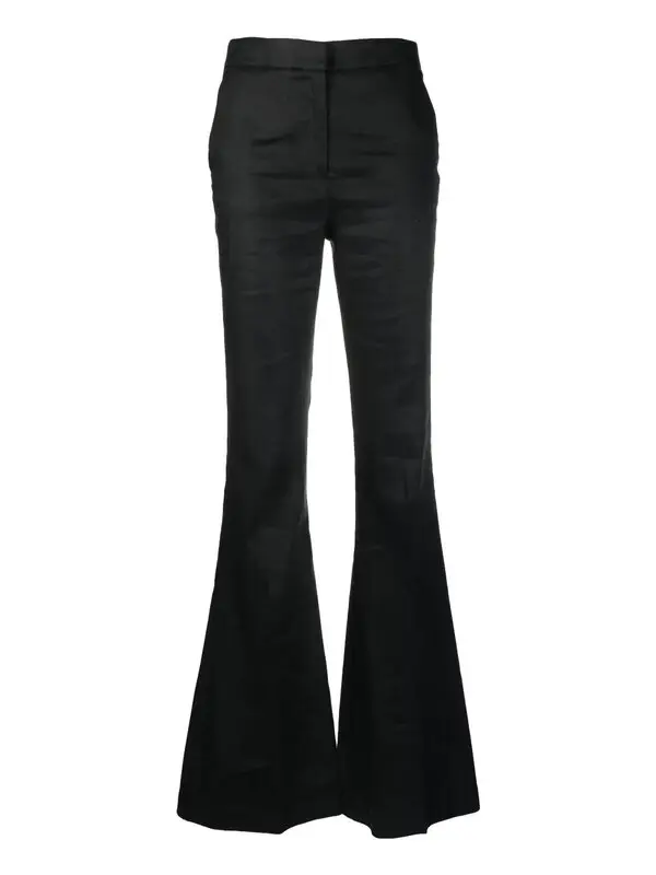 OMBRA MILANO High-waisted Flared Trousers - Black