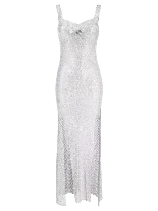 SANTA BRANDS Rhinestone-embellished Sleeveless Maxi Dress - Silver