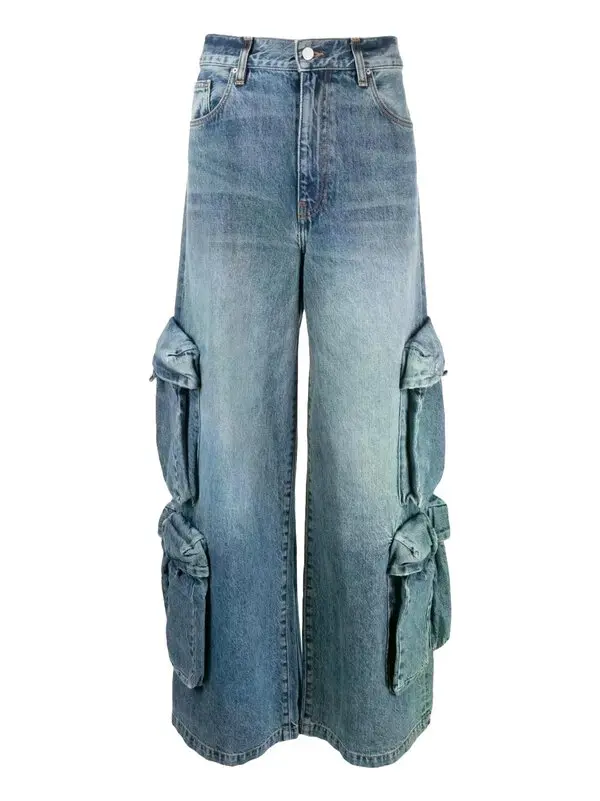Amiri Baggy Mid-rise Wide-leg Jeans - Blue