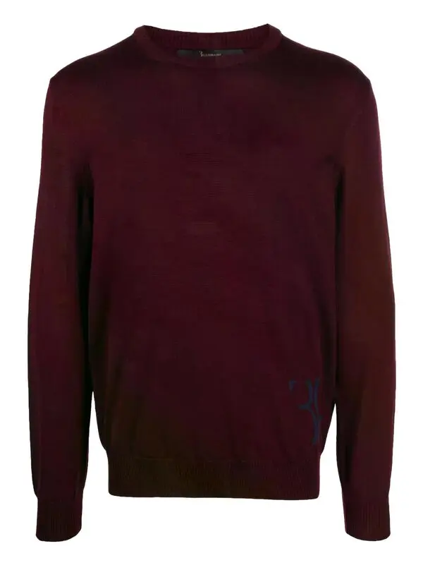 BILLIONAIRE Monogram-embroidered Knitted Jumper - Red
