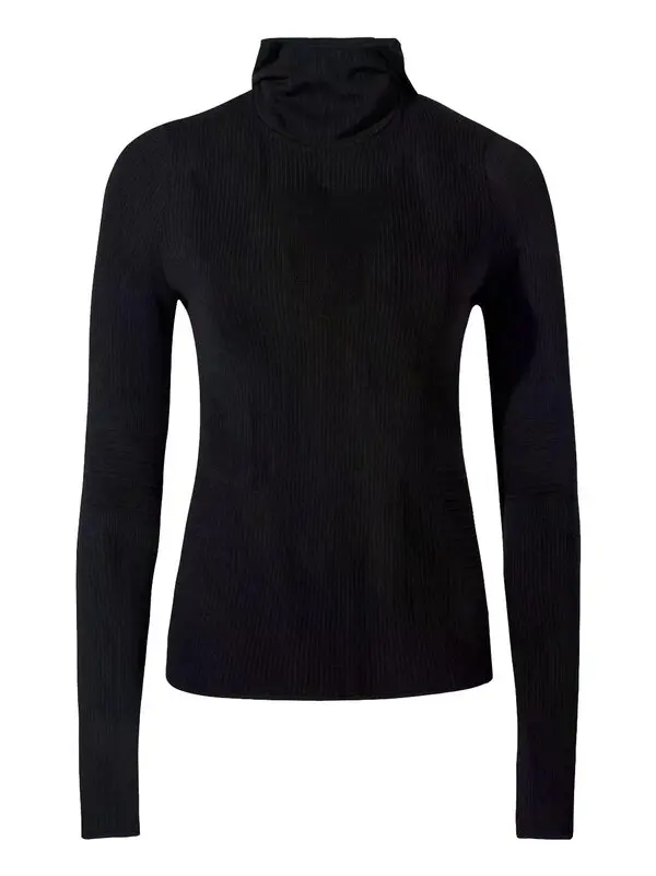 Perfect Moment Seamless Hooded Top - Black