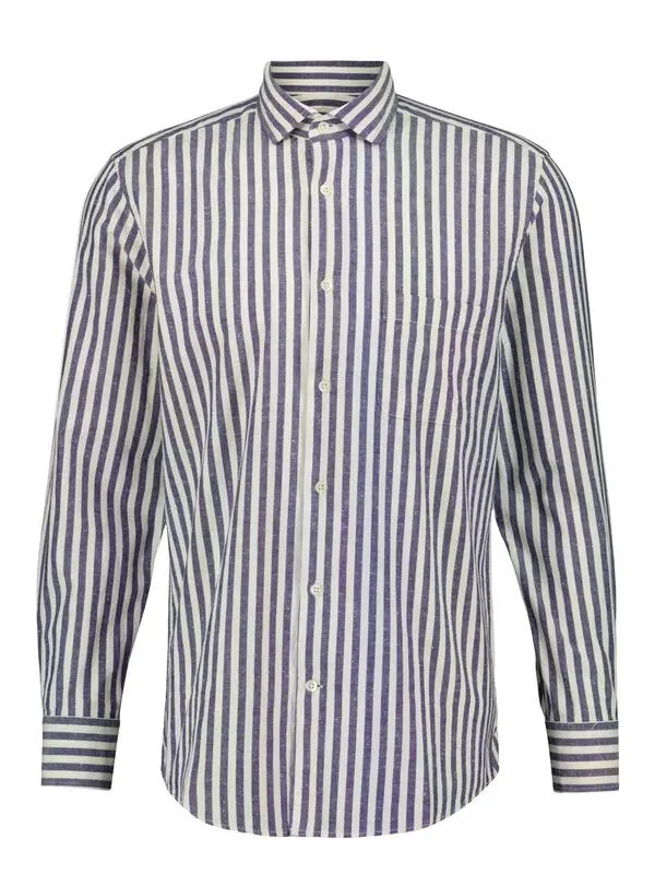 Frescobol Carioca Striped Cotton Shirt - Blue