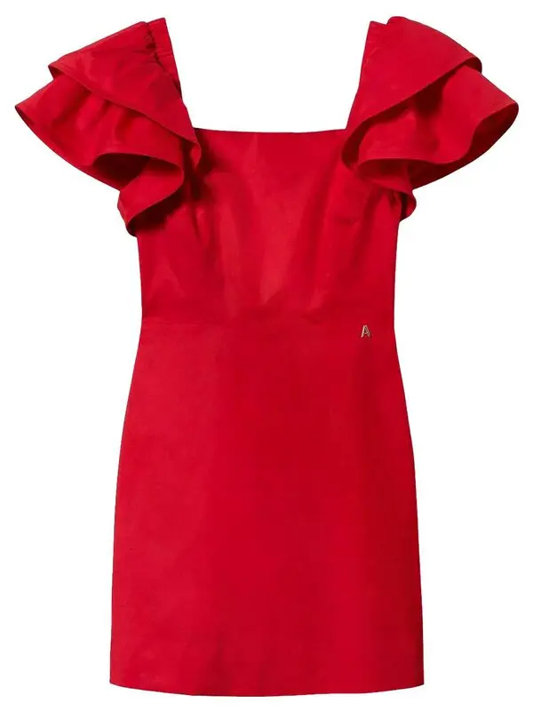 TWINSET Flounce-sleeves Mini Dress - Red