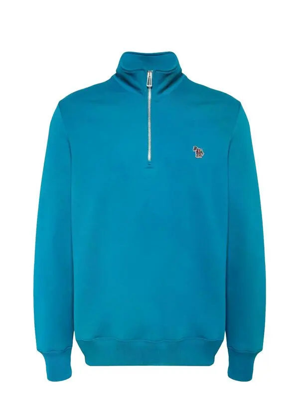 Paul Smith Zebra Logo-appliqué Sweatshirt - Blue