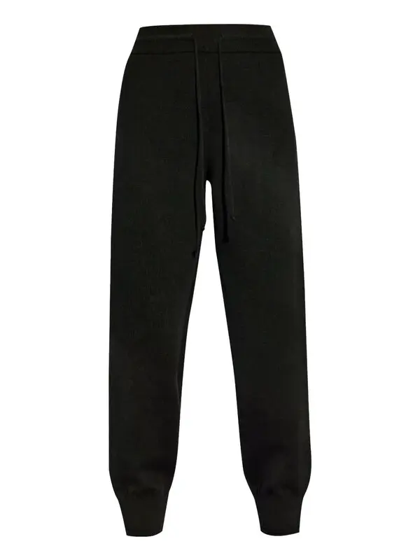 Burberry Embroidered-logo Knitted Track Pants - Black