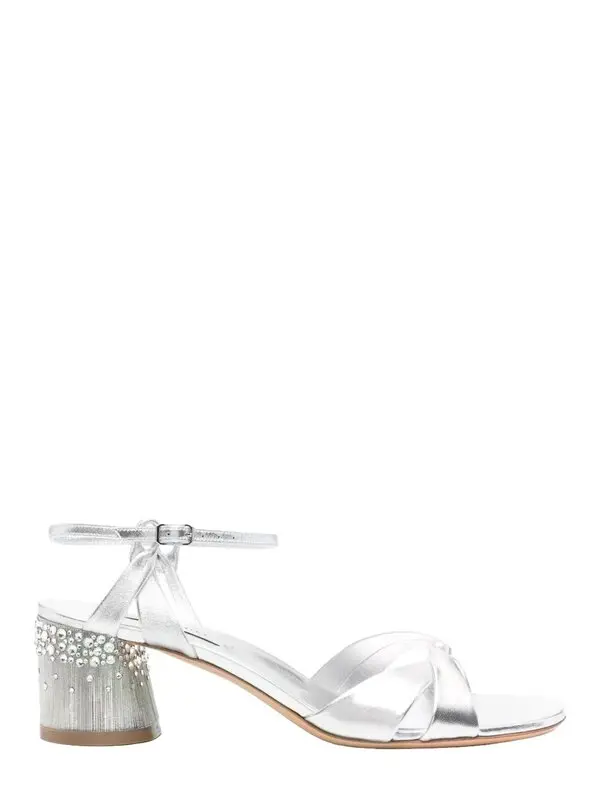 Casadei Round-toe Embellished Sandals - Silver