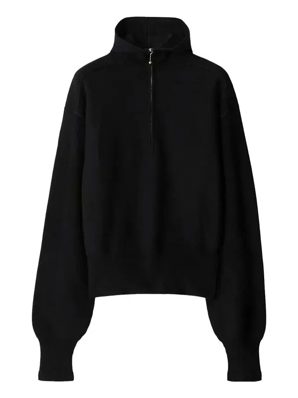 Burberry Half-zip Wool Jumper - Black