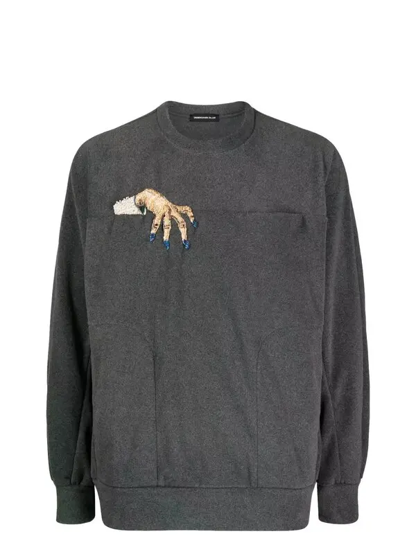 Undercover Embroidered-motif Crew-neck Sweatshirt - Grey