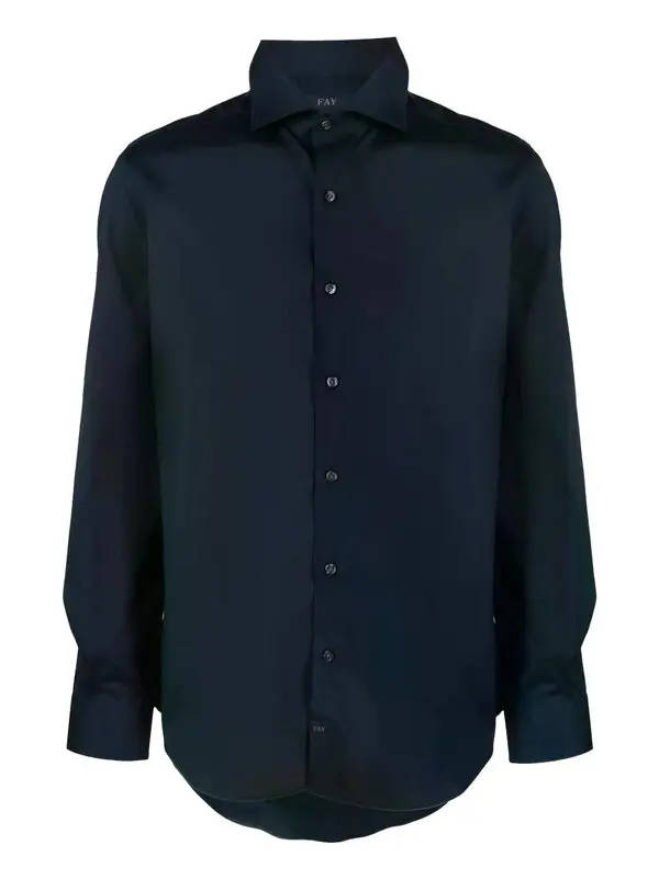 FAY Spread-collar Button-up Shirt - Blue