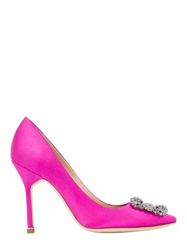 Manolo Blahnik Hangisi 105mm Silk Pumps - Pink