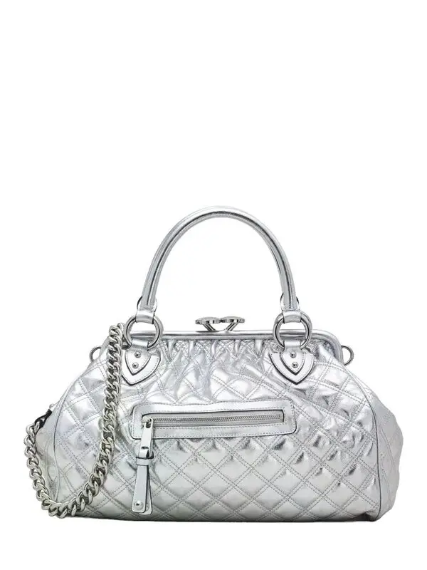 Marc Jacobs Re-edition Quilted Metallic Leather Stam Bag - Silver