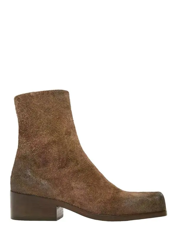 Marsèll Cassello Square-toe Suede Ankle Boots - Brown