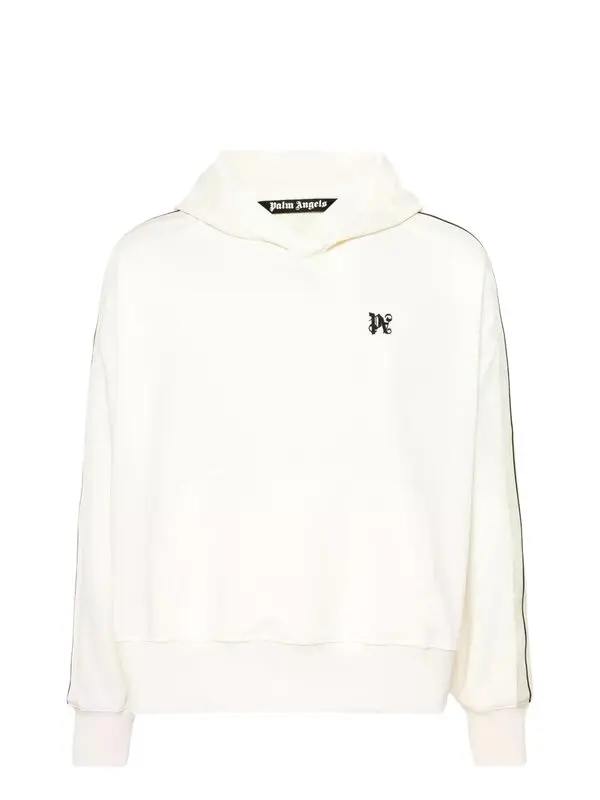 Palm Angels Monogram-embroidered Track Hoodie - Neutrals