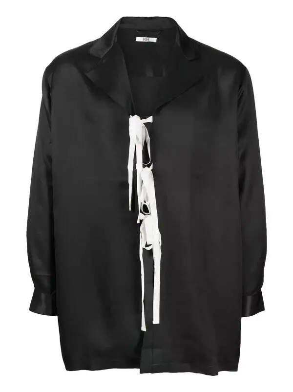 BODE Silk Tie-fastening Shirt - Black
