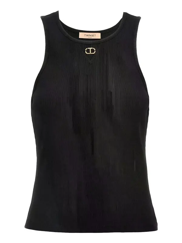 TWINSET Oval T Tank Top - Black