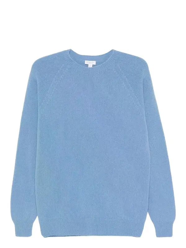 Sunspel Lambswool Crew-neck Sweater - Blue