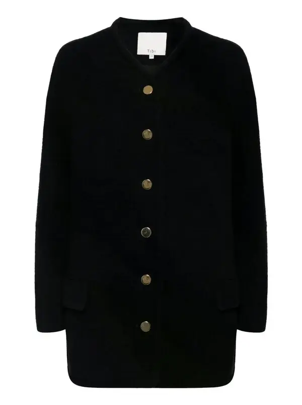Tibi Tweed Cardigan - Blue