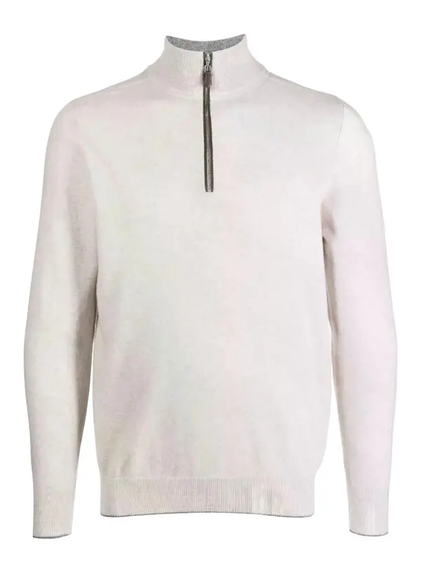 N.peal Carnaby Half-zip Jumper - Neutrals