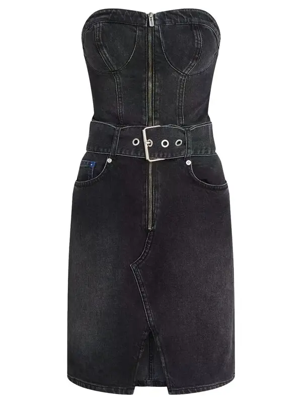 Karl Lagerfeld Bandeau Denim Dress - Black