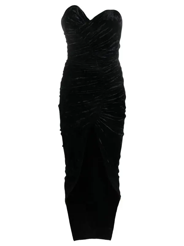 Alexandre Vauthier Strapless Velvet Dress - Black