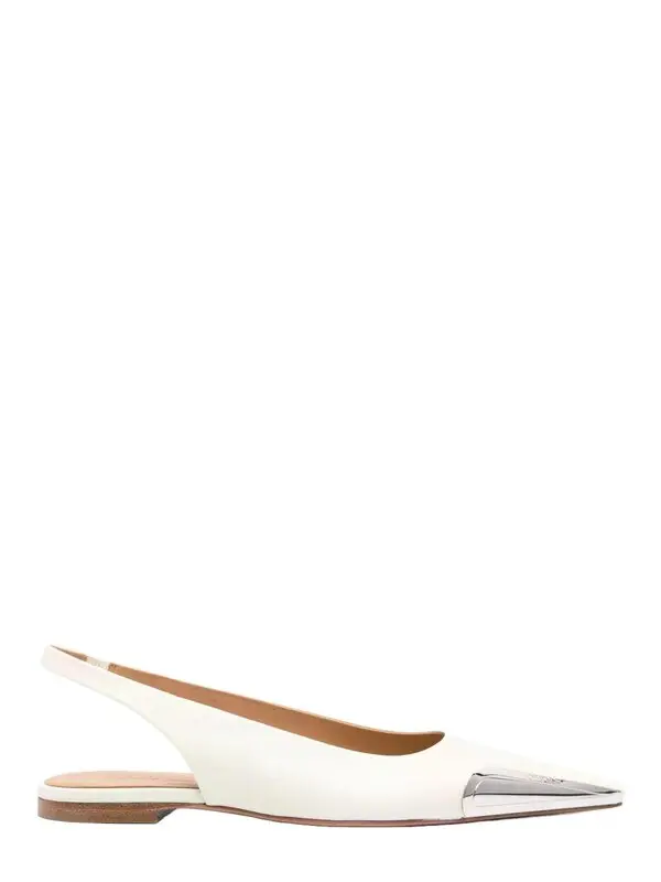 Off-White Allenframe Leather Ballerina Shoes - Neutrals