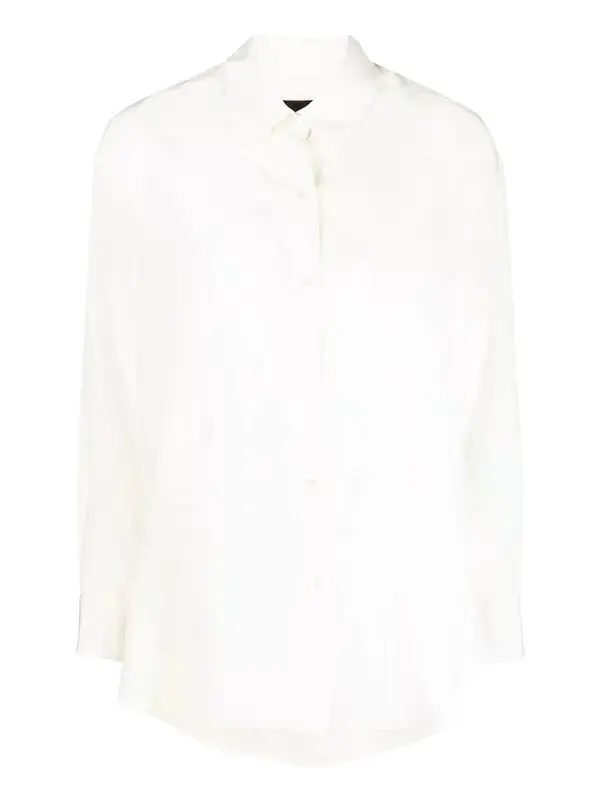 NILI LOTAN Sheer Silk Long-sleeved Shirt - Neutrals