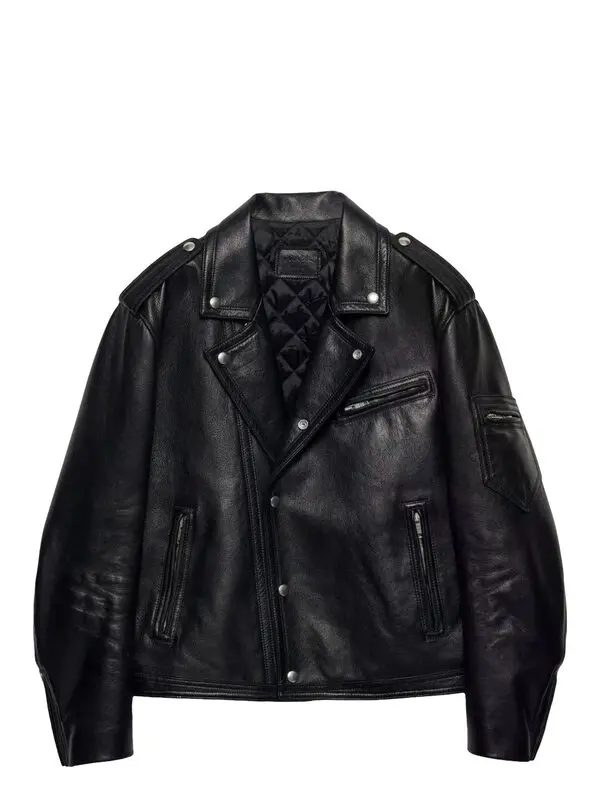 Prada Leather Biker Jacket - Black