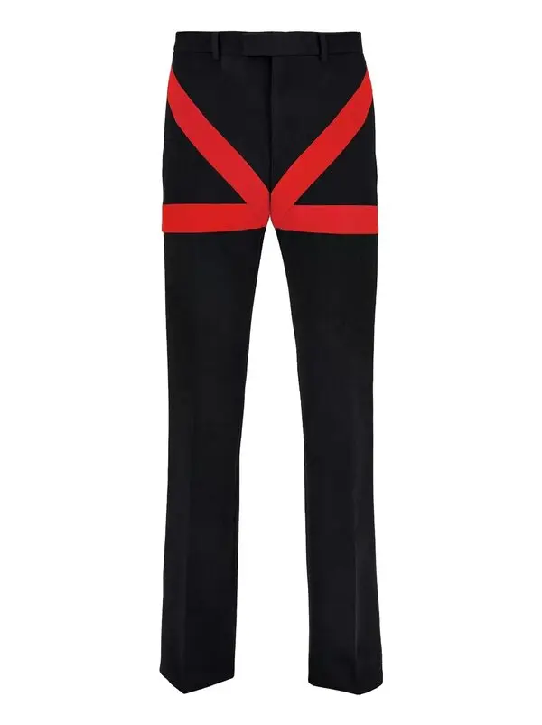 FERRAGAMO Graphic-print Tailored Trousers - Black