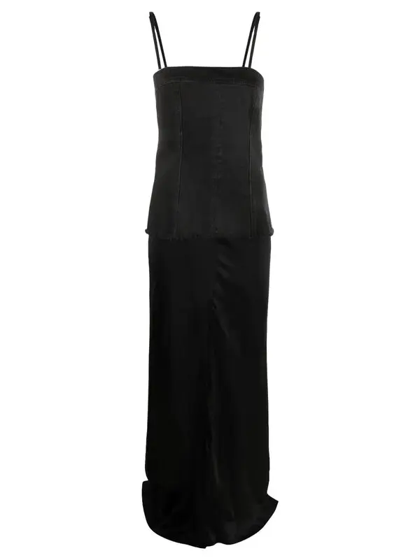 Blumarine Layered Sleeveless Maxi Dress - Black