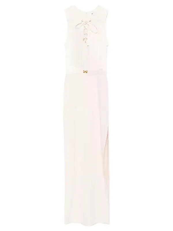 Elisabetta Franchi Lace-up Dress - Neutrals