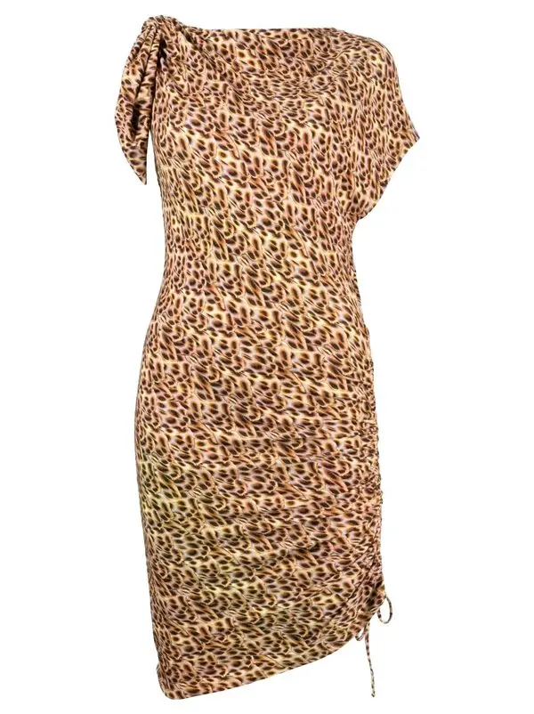 MARANT ETOILE Jeffy Abstract-print Mini Dress - Brown