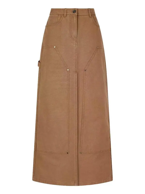 STUDIO TOMBOY Seam-detail Maxi Skirt - Brown