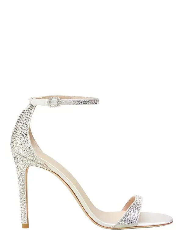 STUART WEITZMAN 100mm Nudist Shine Sandals - Silver