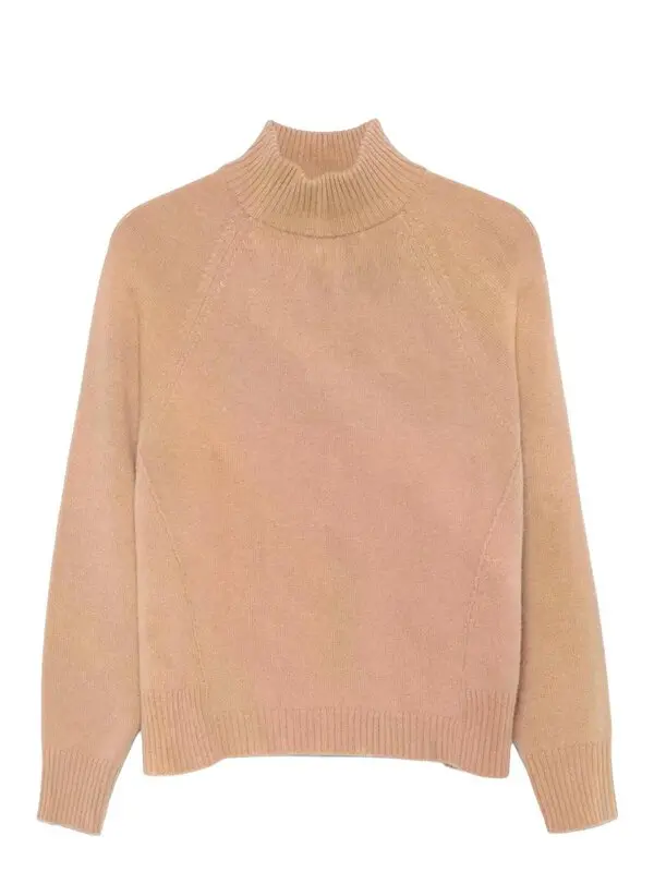 Peserico High-neck Wool-cashmere Blend Sweater - Neutrals