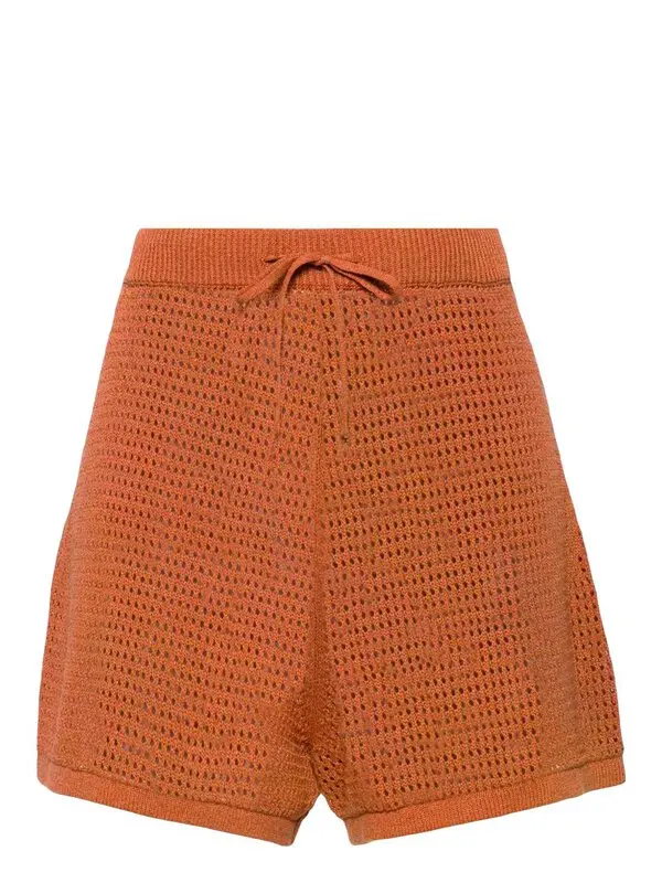 Nanushka Jael Crochet-knit Shorts - Orange