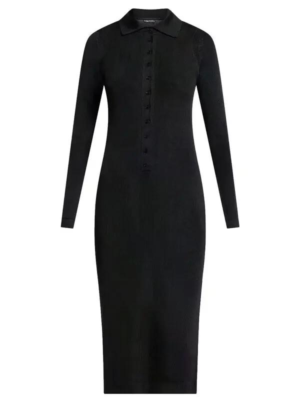 TOM FORD Striped Knit Dress - Black