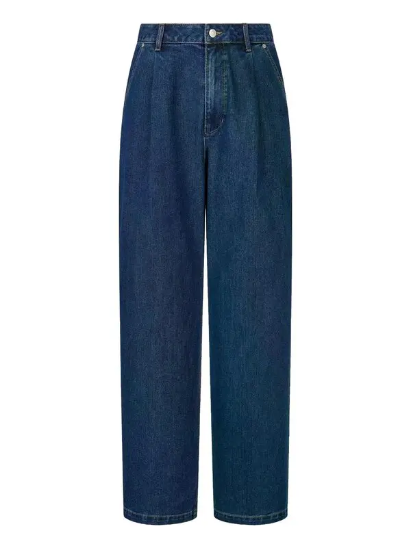 STUDIO TOMBOY Pleat-detail Wide-leg Jeans - Blue