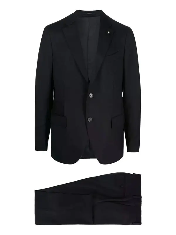 LARDINI Single-breasted Slim-cut Suit - Blue