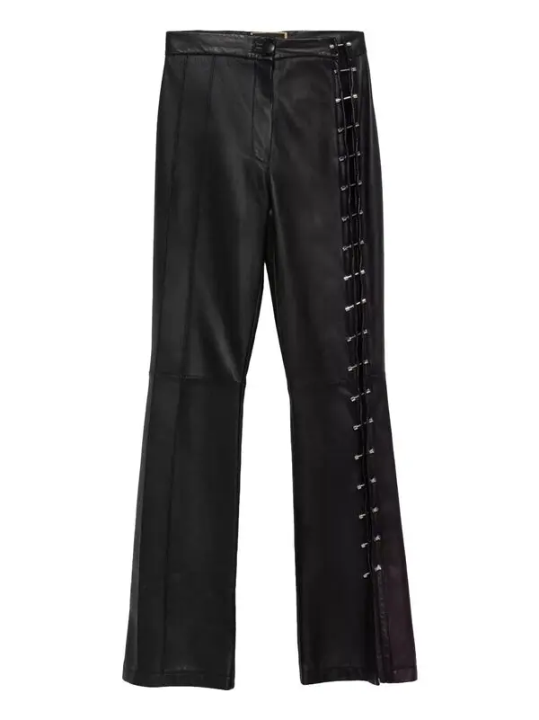 MITILIANE COUTURE Piercing-detail Leather Trousers - Black
