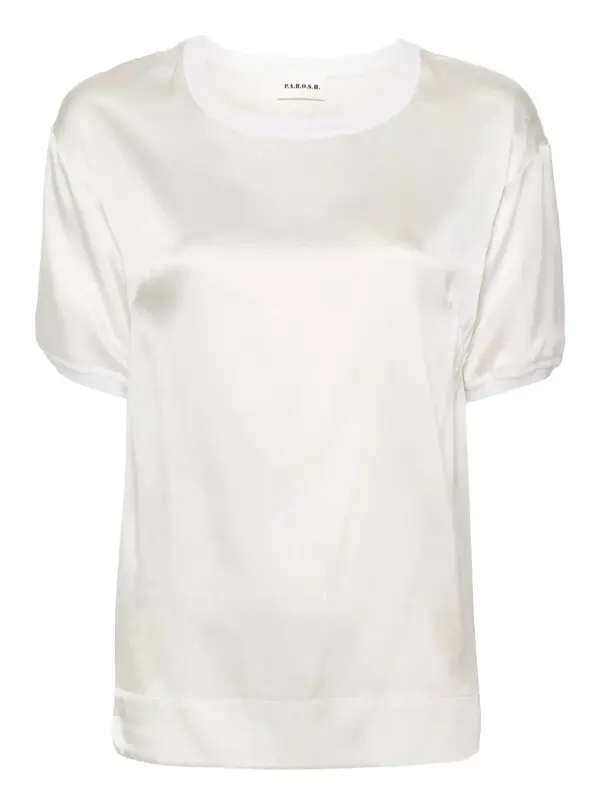 P.a.r.o.s.h Satin T-shirt - Neutrals