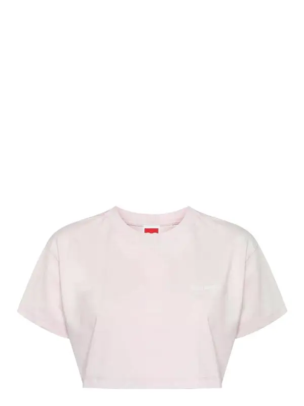 GROUND ZERO Logo-print Cropped T-shirt - Pink