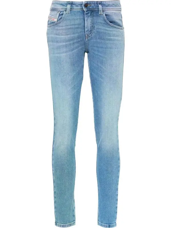 DIESEL® Slandy Mid-rise Super-skinny Jeans - Blue
