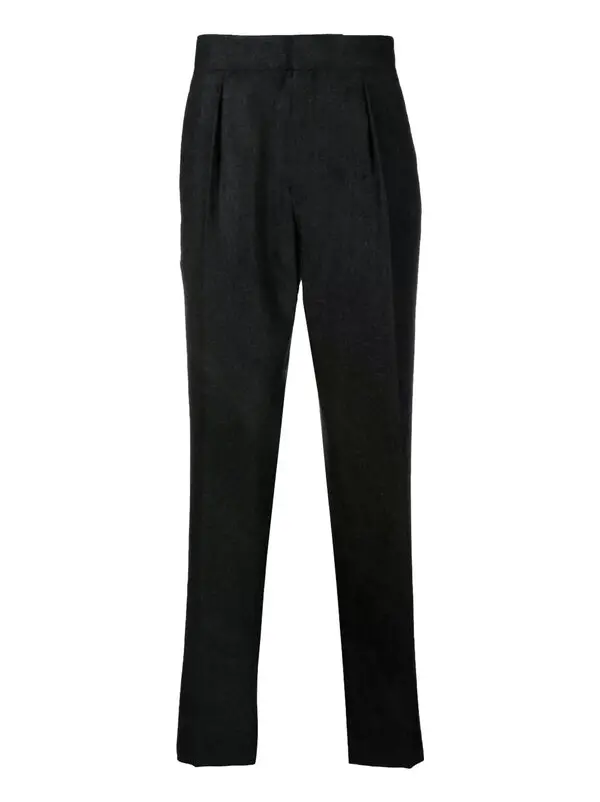 Zegna Felted Tapered-leg Trousers - Grey