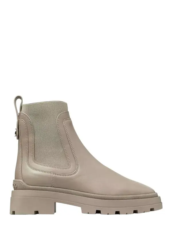 JIMMY CHOO Veronique Logo-plaque Boots - Neutrals