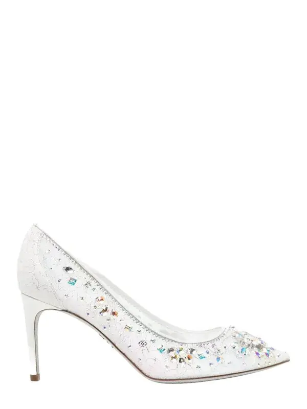 Rene Caovilla 80mm Crystal-embellished Pumps - Silver